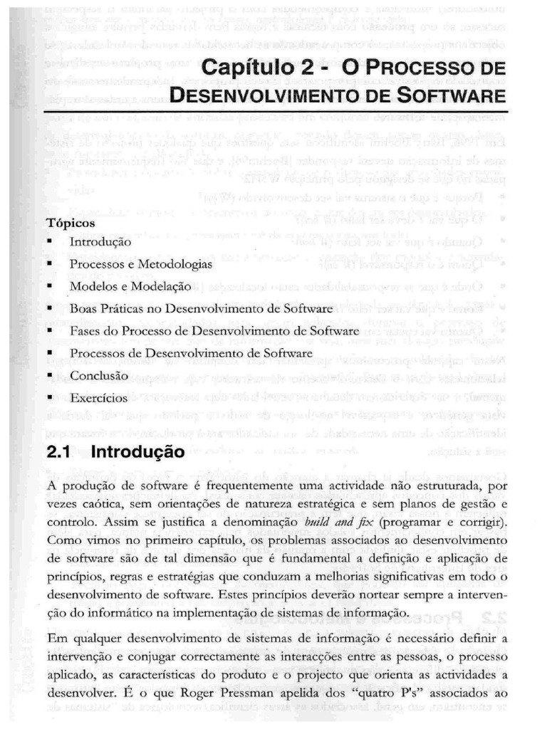 Capítulo 2 - O Processo de Desenvolvimento de Software | PDF