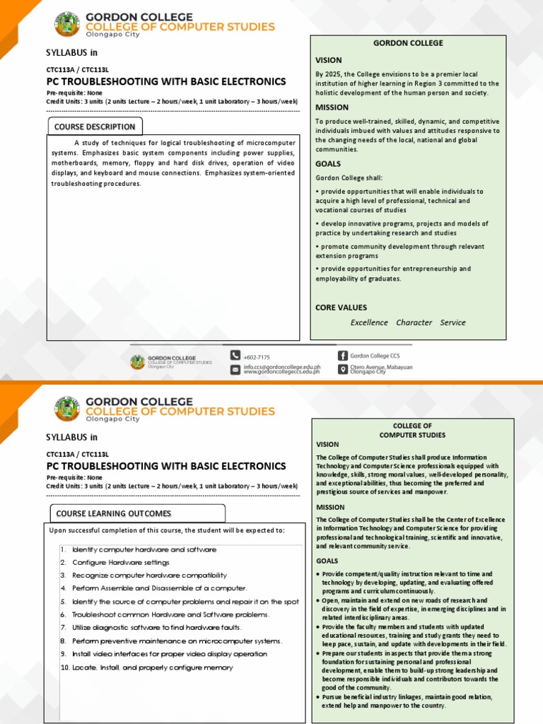 Pc-Troubleshooting-With-Basic-Electronics Syllabus | PDF | Electronics ...