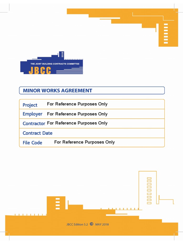 JBCC Minor Works Agreement Edition 5.2 | PDF