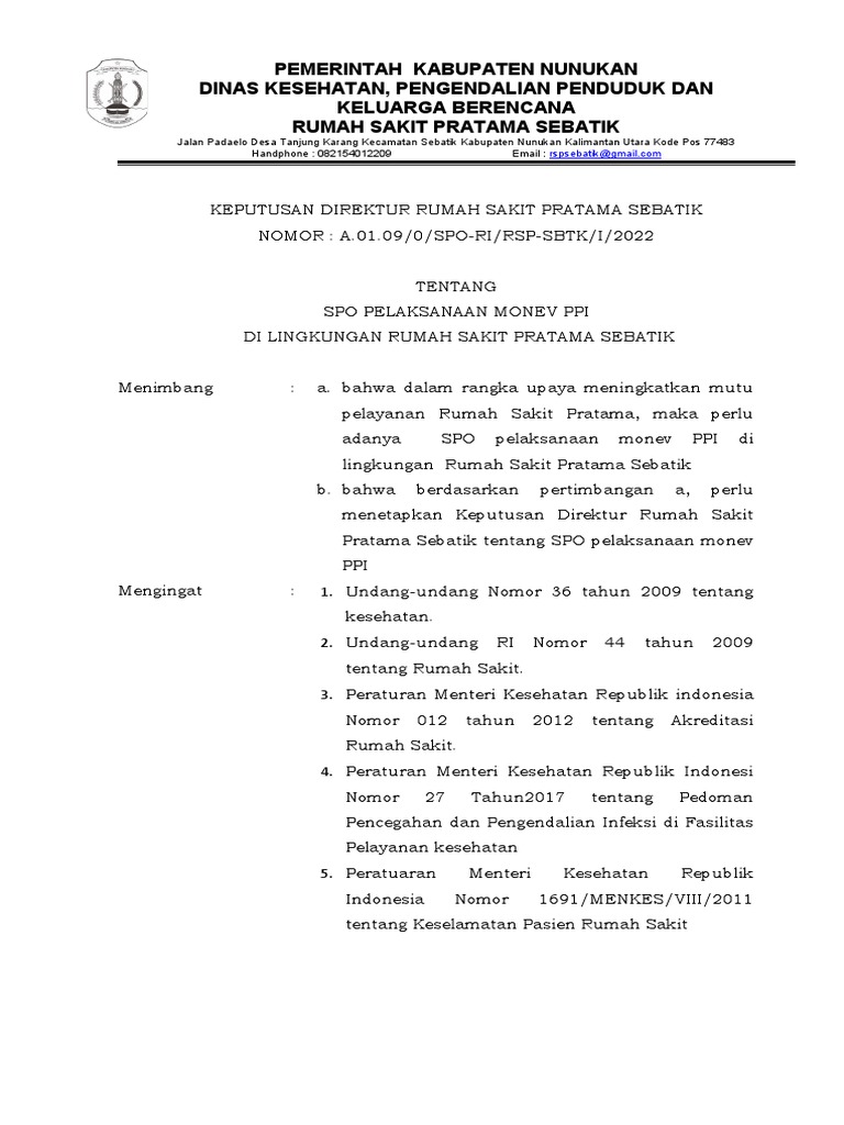 Spo Pelaksanaan Monev | PDF