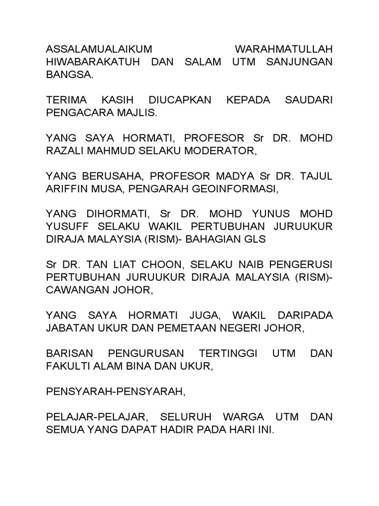 Salutation Permulaan Ucapan Dato - Edited | PDF