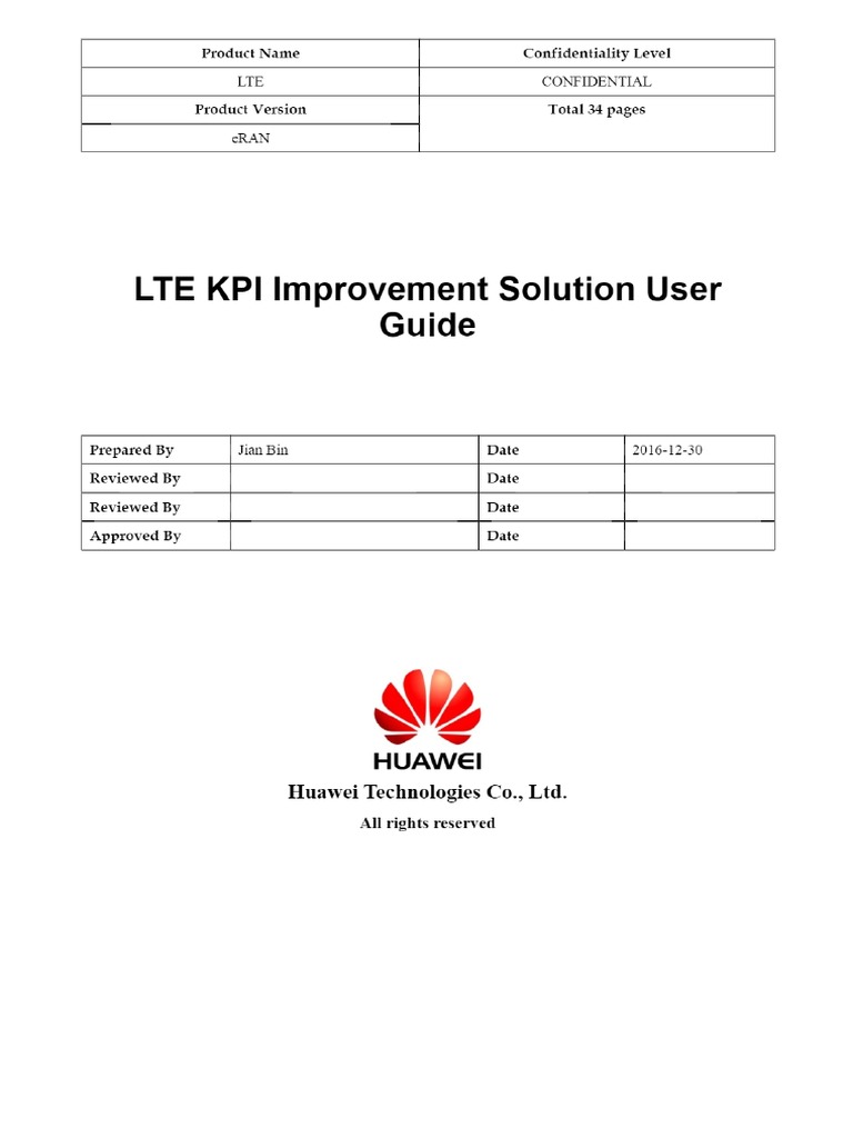 Huawei LTE KPI Improvement | PDF