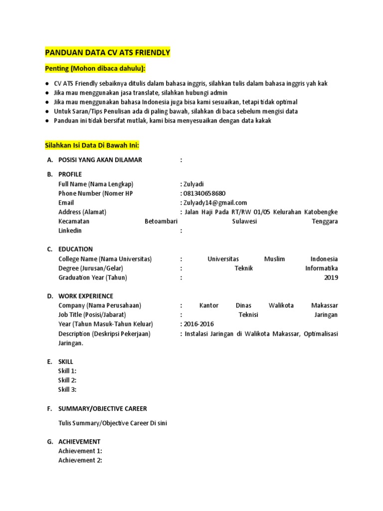Panduan CV ATS Friendly Optimal | PDF | Karier & Perkembangan