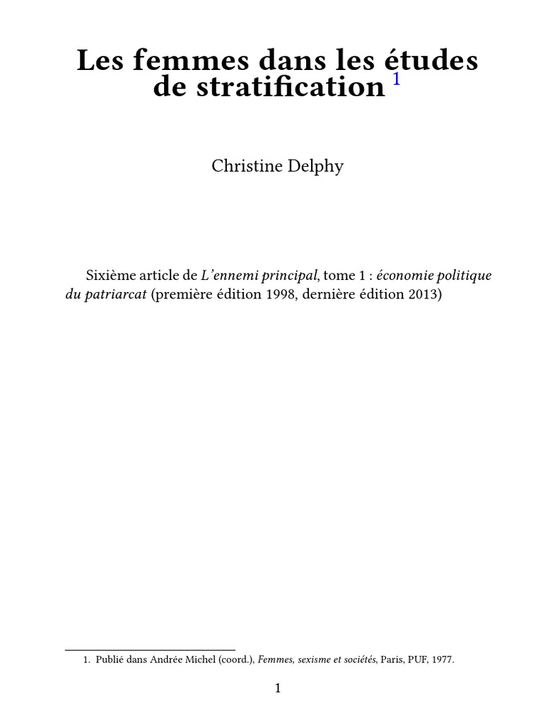 Christine Delphy - EP 1 - 06 Les Femmes Dans Les Études de ...
