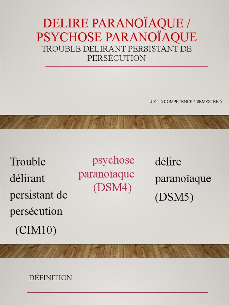 Psychose Et Délire Persistant Paranoïaque 2 | PDF