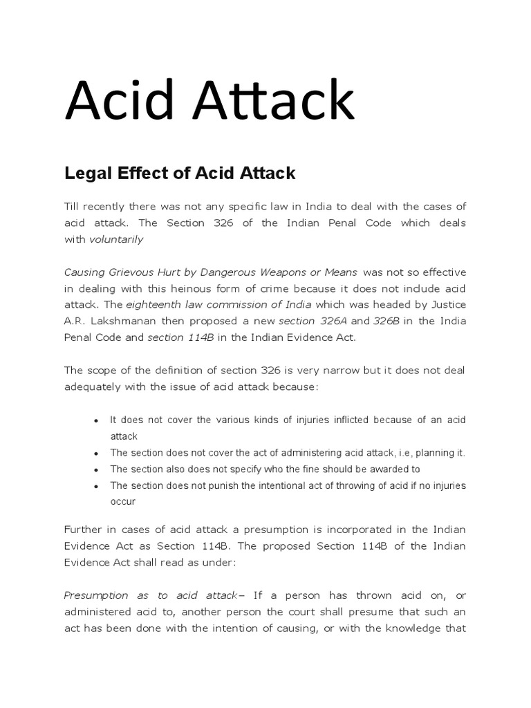 Acid Attack | PDF