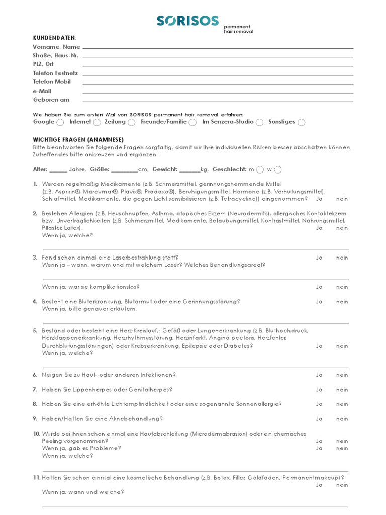 Anamnesebogen-dauerhafte-Haarentfernung SORISOS | PDF