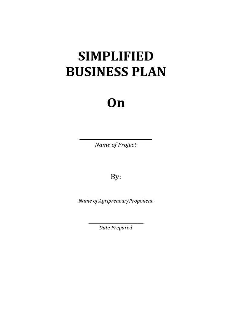Simple Business Plan Format | PDF