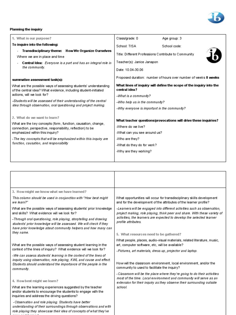 How We Organize Ourselves - Grade 0 | PDF