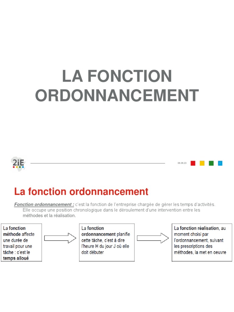 Fonction Ordonnancement | PDF | Finance et gestion monétaire | Ordinateurs
