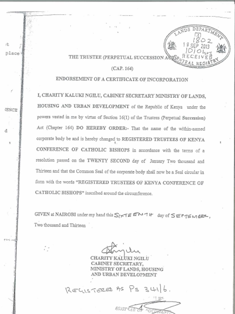 KCCB Incorporation Document | PDF