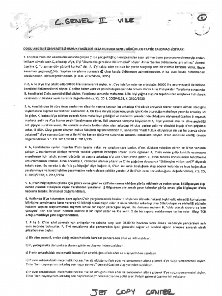 Ceza Genel 2 - VİZE - Soru Ve Cevapları | PDF