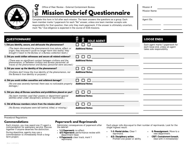 ECB_Debrief_Questionnaire | PDF