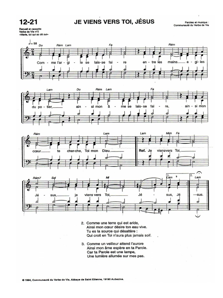 Je Viens Vers Toi Jesus 1 | PDF