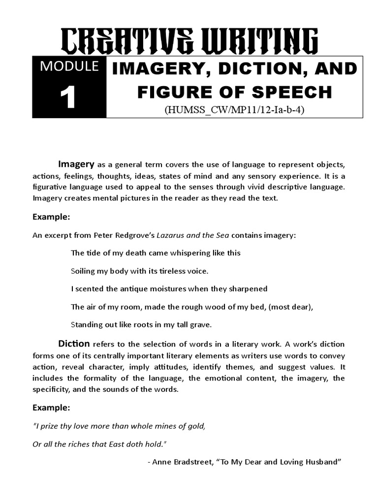 Imagery, Diction, and Figure of Speech | PDF | Poetry | Sonnets
