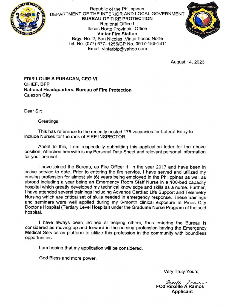 FO2 Ramos_APPLETTERandENDORSEMENT | PDF