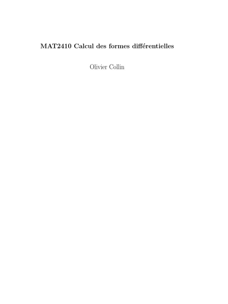 2 Polycopié Analyse 6 Calcul Intégral Et Formes Différentielles | Download grátis PDF | Calcul ...