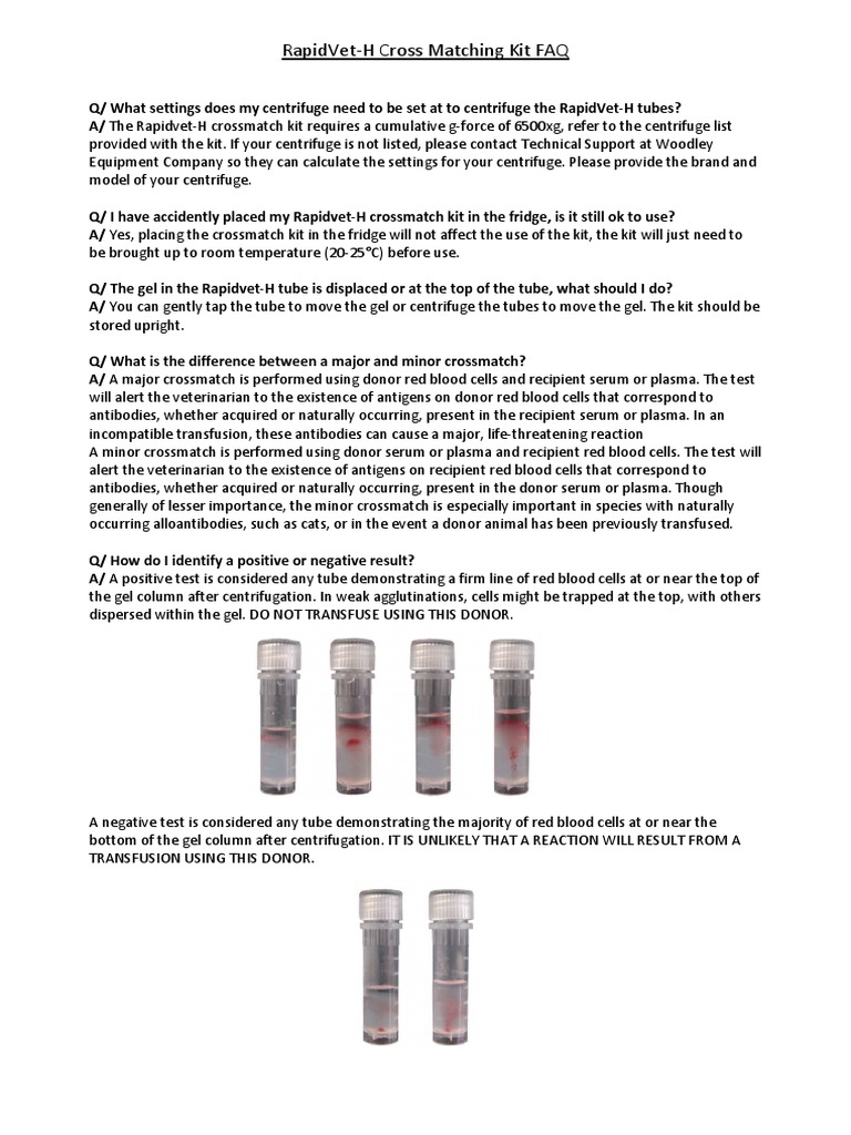 woodley-rapidvet-h-cross-matching-faqs | PDF