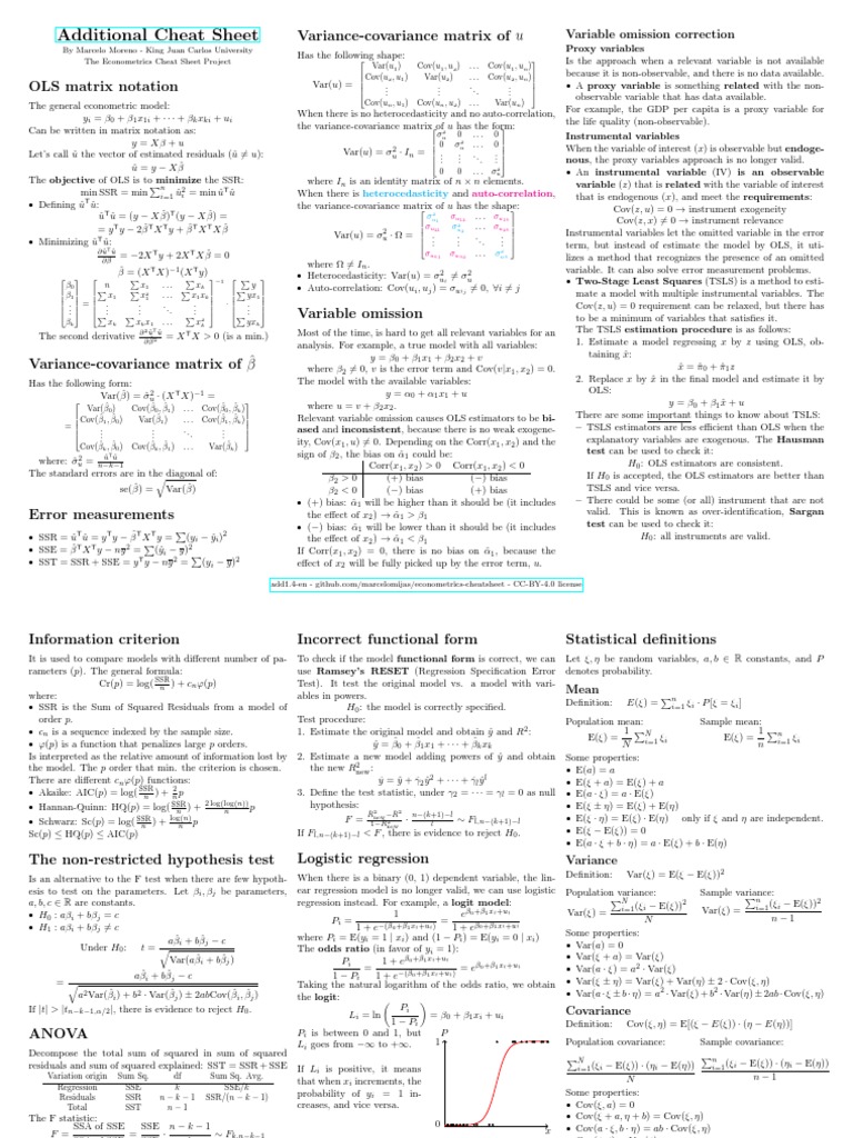 Additional Cheatsheet en | PDF