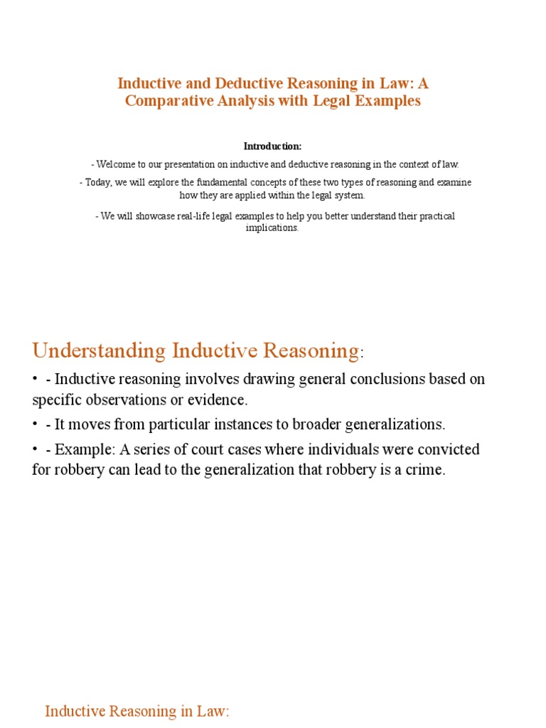 Inductive and Deductive Reasoning in Law | PDF | Inductive Reasoning ...
