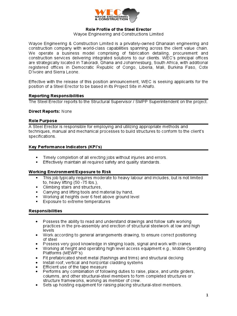 Steel Erector JD - Advert-WAYOE | PDF | Structural Steel | Engineering