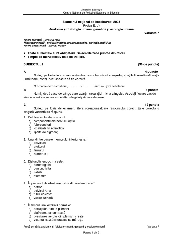 E D Anat Fiz Gen Ec Um 2023 Var 07 LRO | PDF