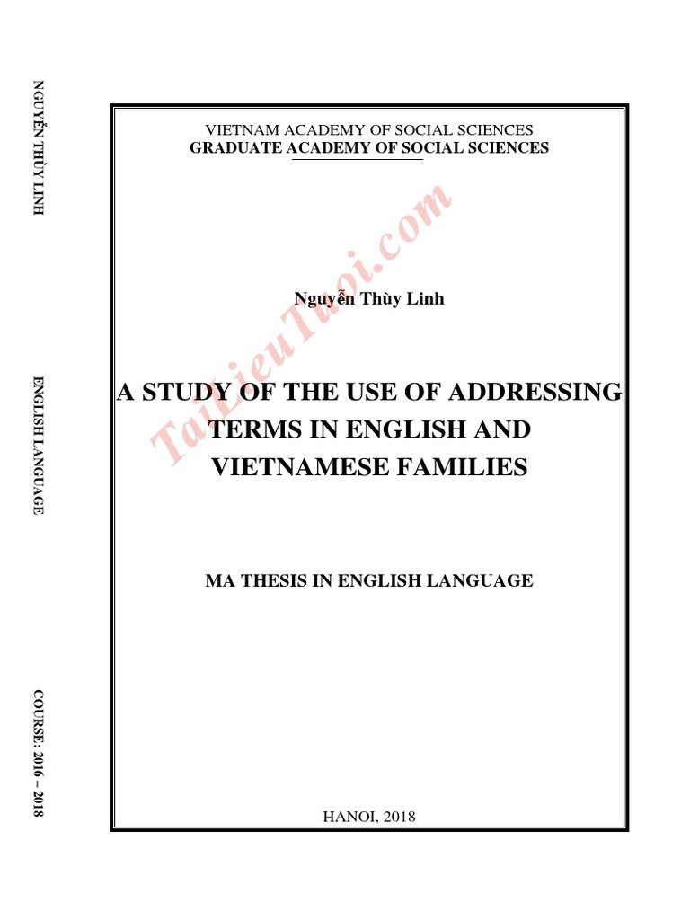 MA Thesis in English Language - A Study of The Use of Addressing Terms ...