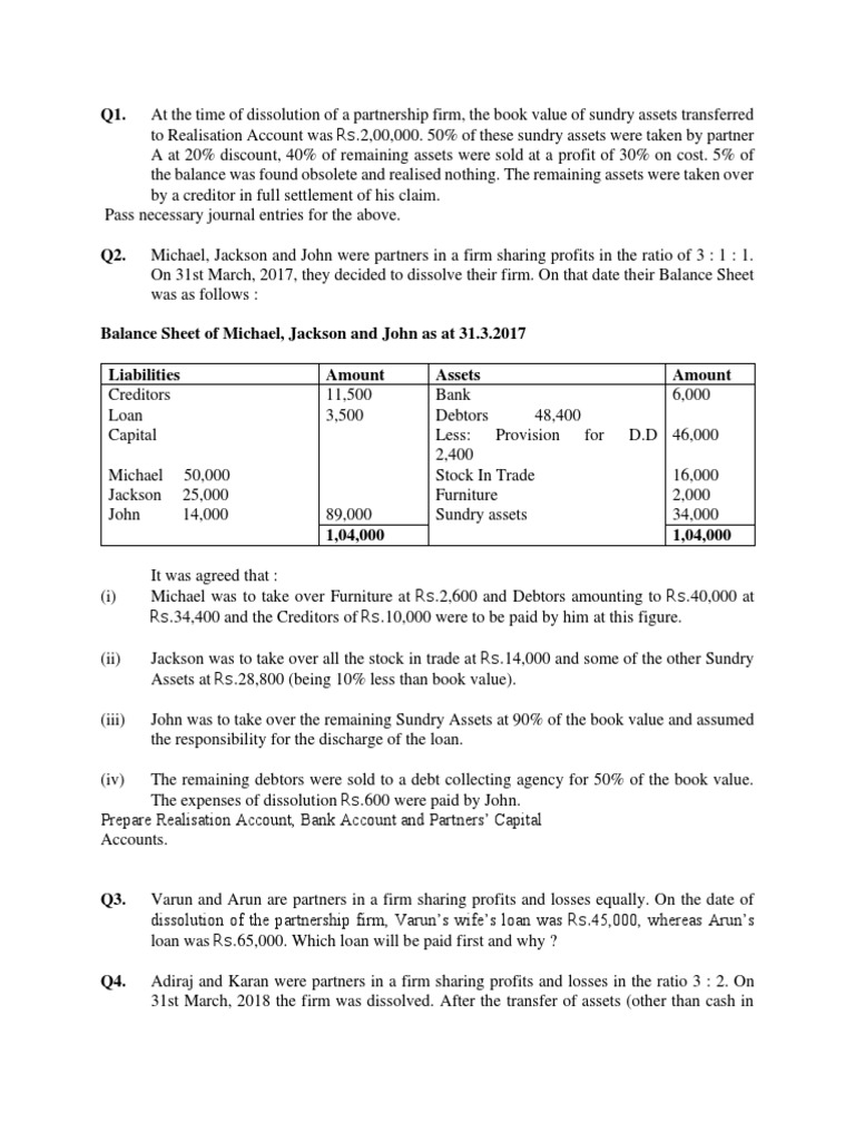 Dissolution Of Partnership Firms Pdf