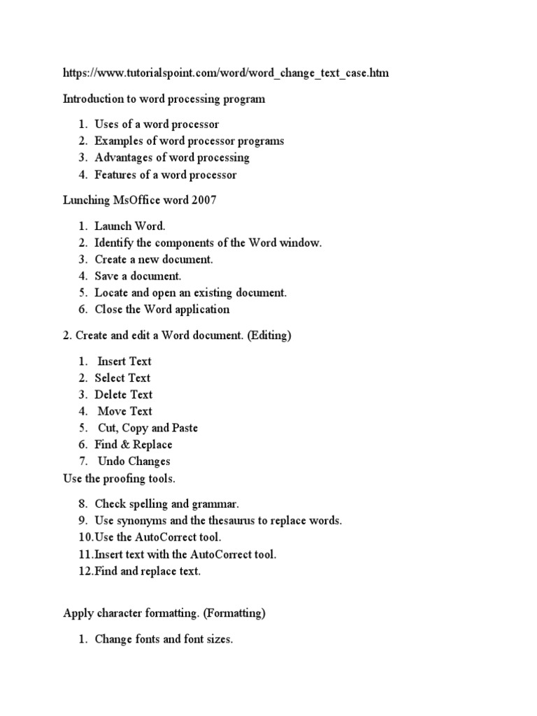 Word Processor | PDF | Microsoft Word | Letter Case