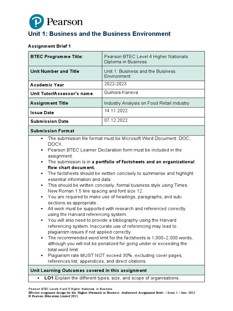Business and Business Environment Assignment - Karieva | PDF | Tesco ...