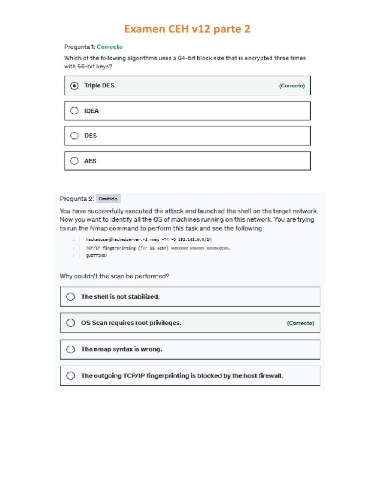 Examen Certificacion CEH v12 Parte 2 | PDF