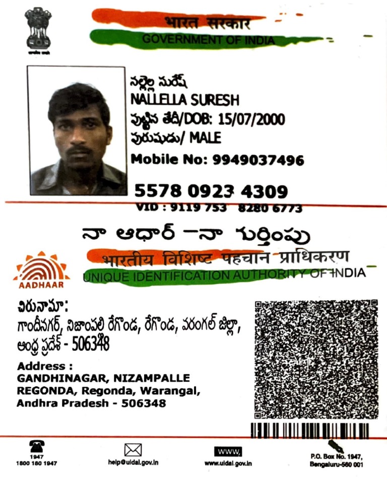 SURESH NALLELA AADHAAR CARD | PDF