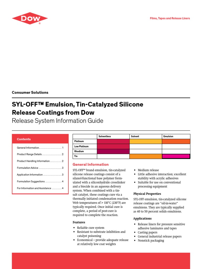 30 1161 01 Syl Off Emulsion Tin Catalyzed Information | PDF