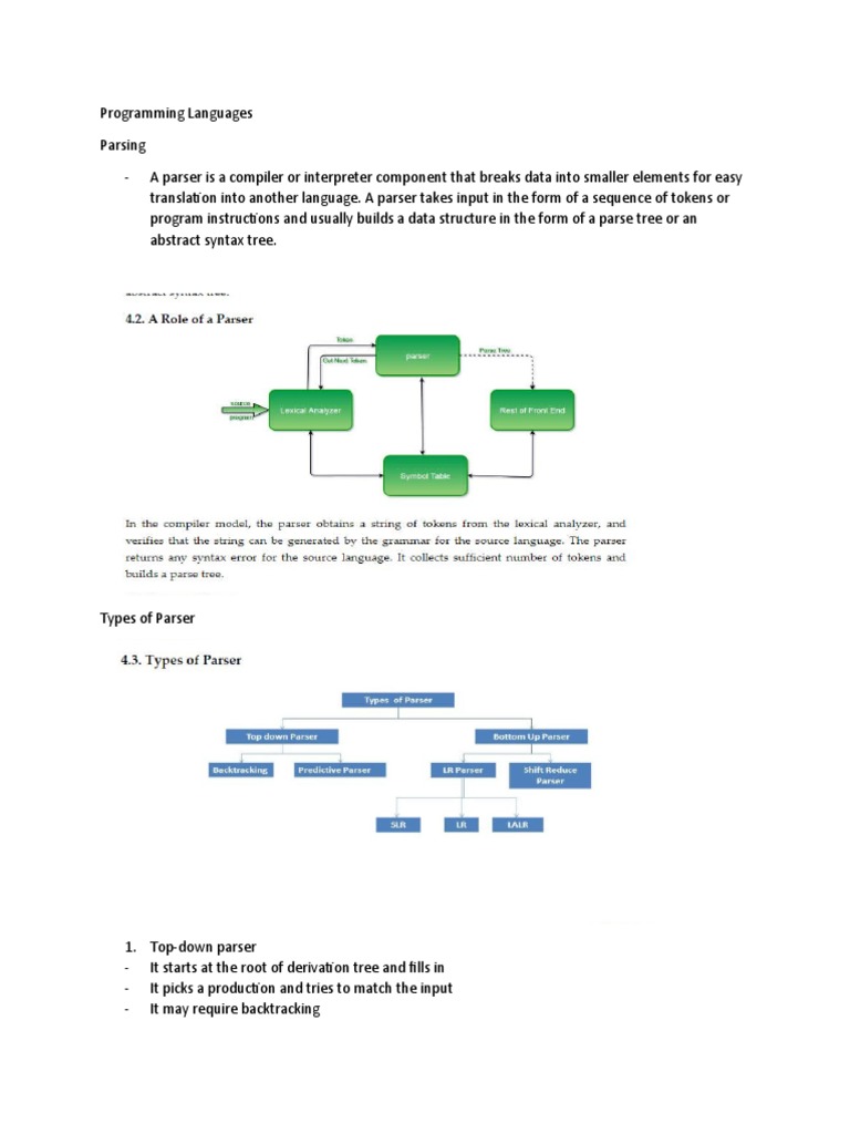 Programming Languages Parsing | PDF
