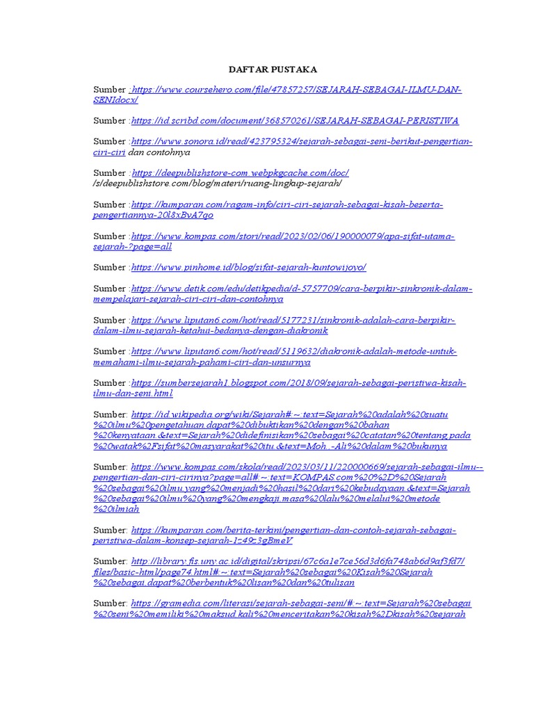 DAFTAR PUSTAKA Sejarah | PDF