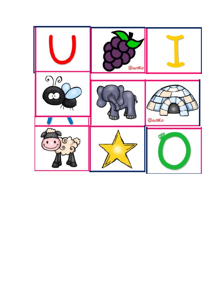 Fichas Bingo Vocales | PDF