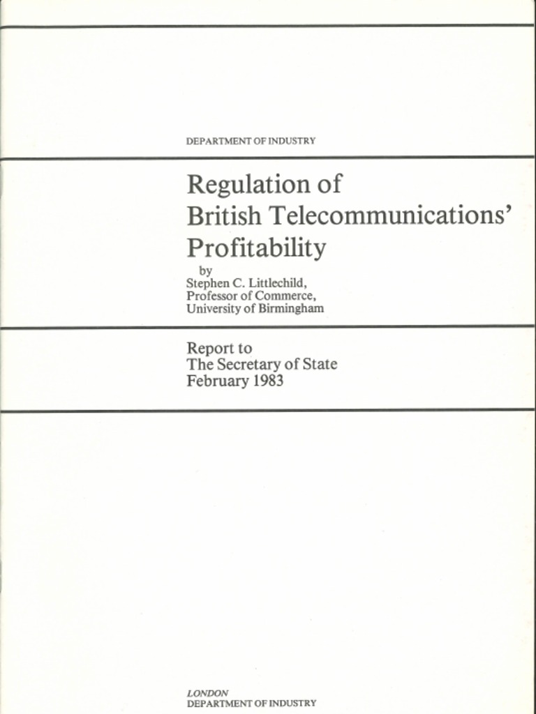 Littlechild-Regulation of British Telecommunications | PDF Littlechild-Regulation of British Telecommunications | PDF