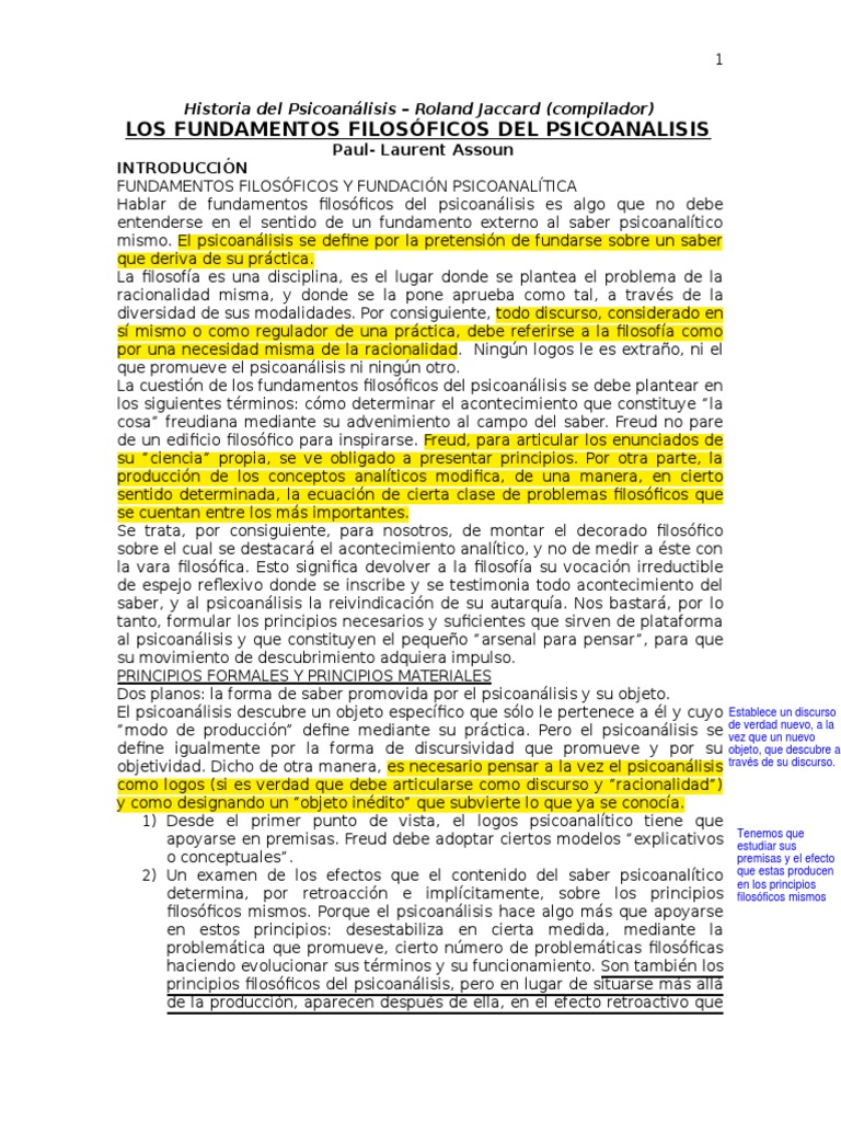 (Fundamentos) Historia Del Psicoanalisis Jaccard1 | PDF | Psicoanálisis | Mente inconsciente