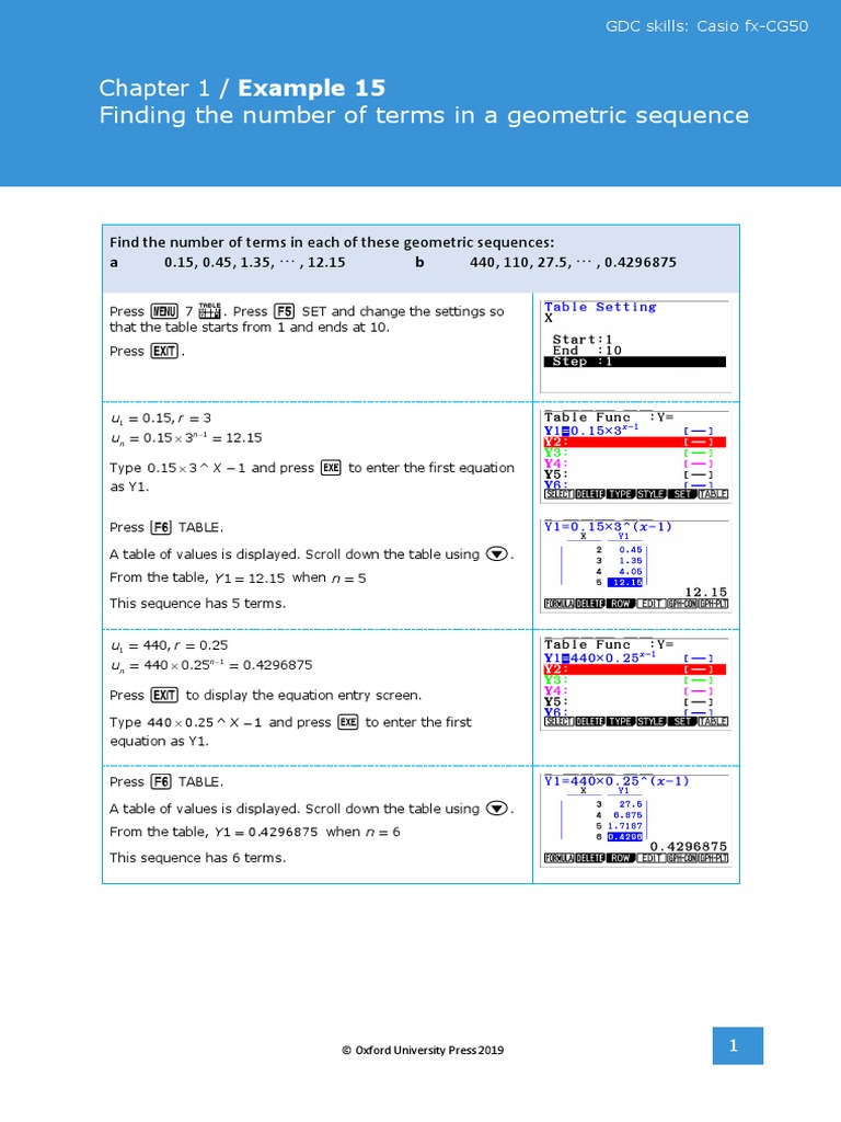 Finding The Number of Terms in A Geometric Sequence: Chapter 1 ...