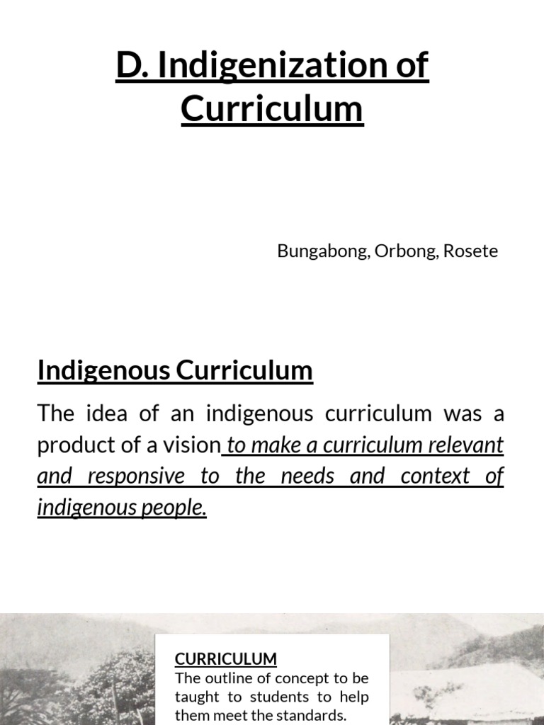 Indigenization of Curriculum | PDF | Curriculum | Learning