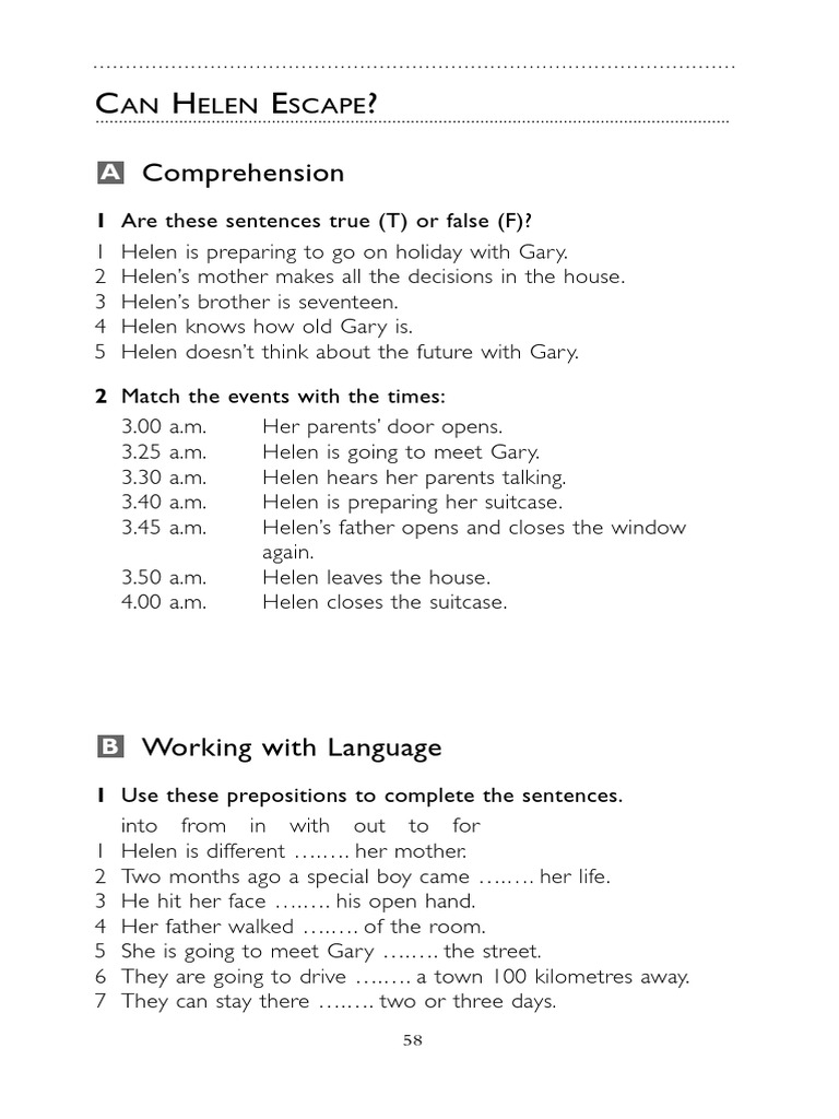 Can Helen Escape EXERCISES | PDF | Language Arts & Discipline