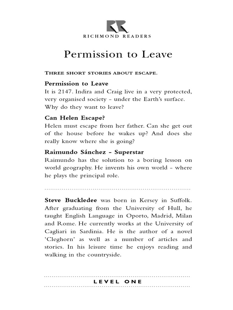 CAP 1 Permission To Leave | PDF