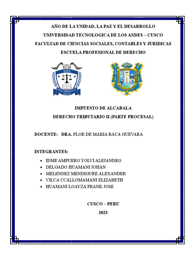 Impuesto de Alcabala | PDF | Derecho