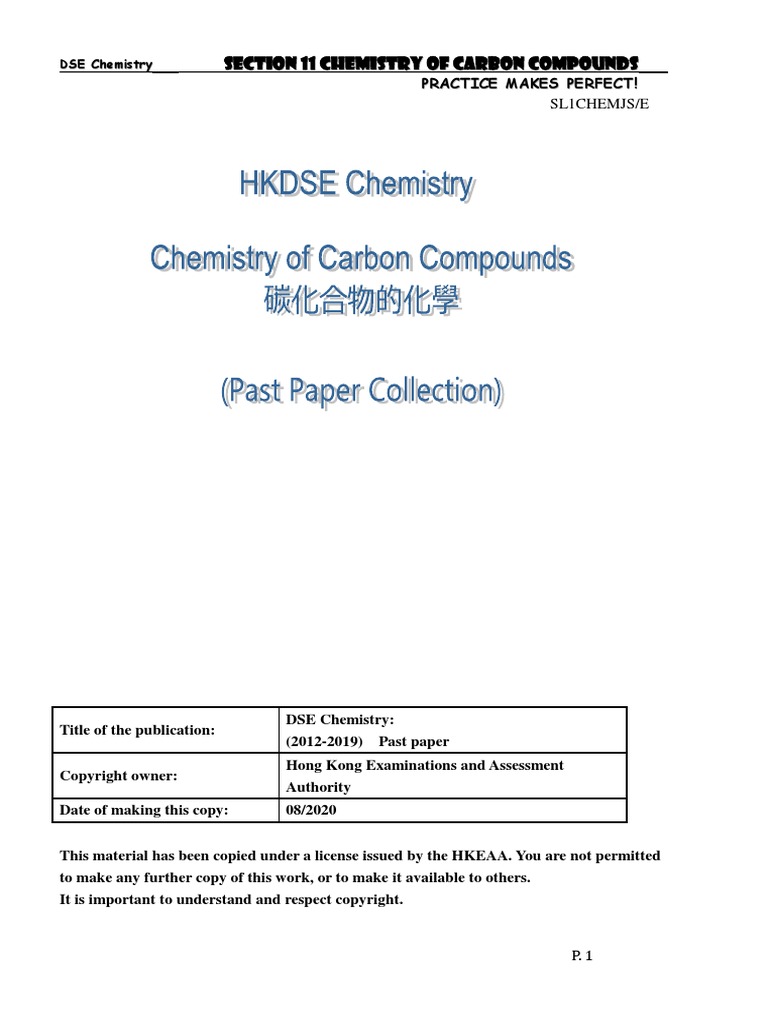 DSE Section 11 Carbon Compounds (Eng) | PDF | Chemistry | Physical Sciences