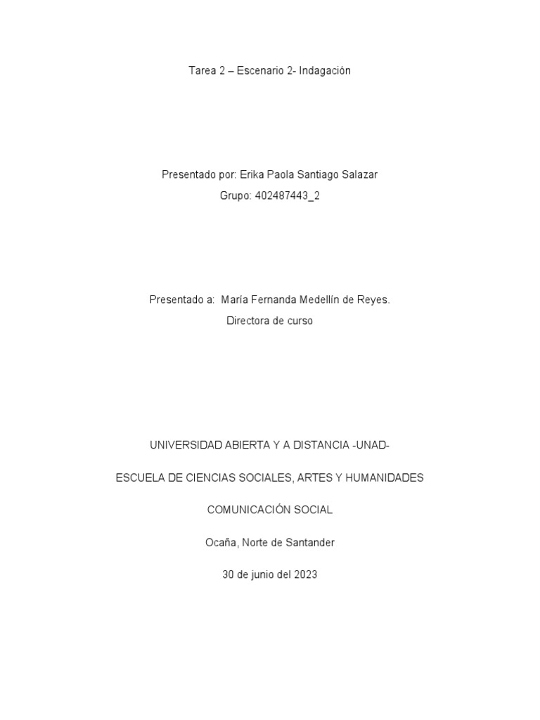 Escenario 2-Indagación | PDF