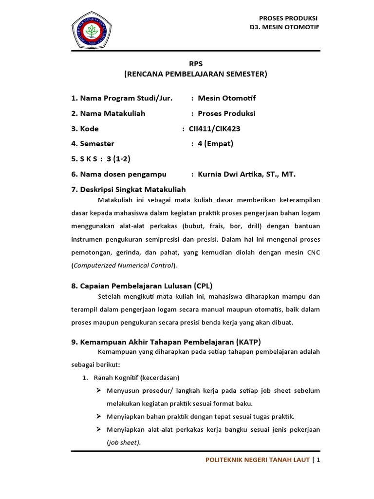Proses Produksi RPS | PDF