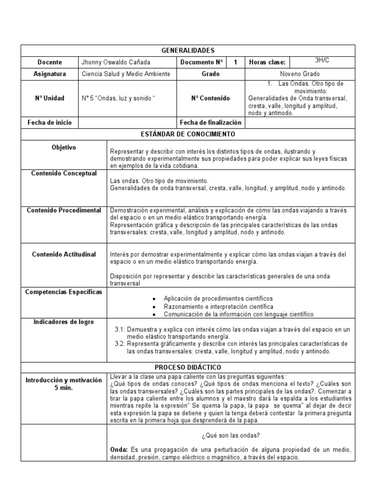 Ciencia y Tecnologia Unidad 5 de Noveno Grado | PDF