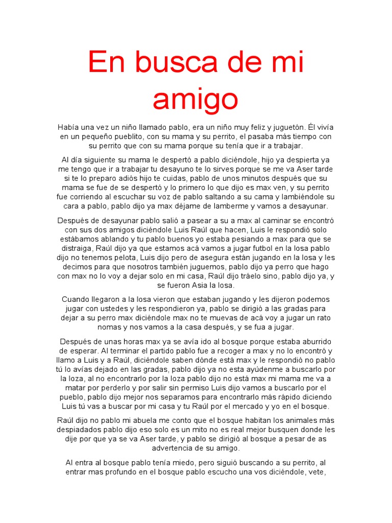 En Busca de Mi Amigo | PDF