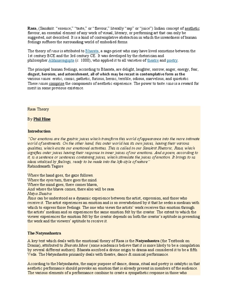 Rasa Theory | PDF