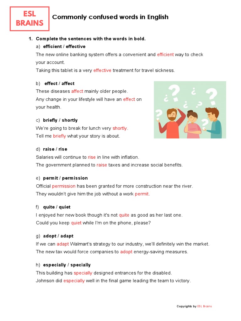 ESL Brains Commonly Confused Words in English TV 7325 | PDF | Economies